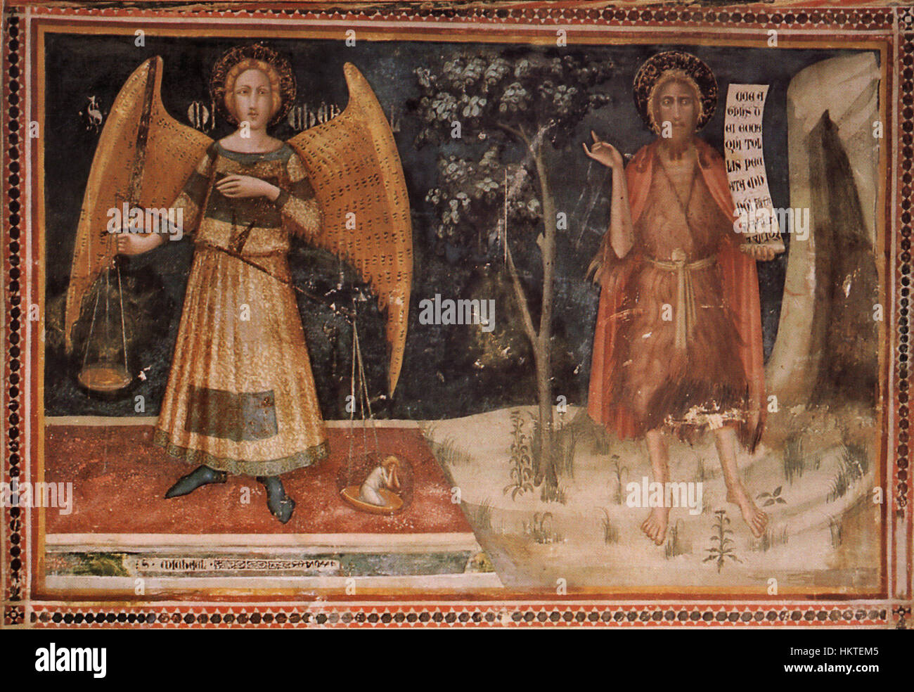 The artwork 'St. Michael and St. Joan' by Ferrer Bassa, showcases a ...