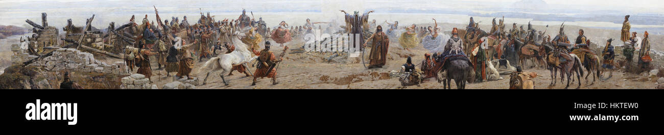 A painting by Hungarian artist Feszty, depicting a Taltos, a mystical ...