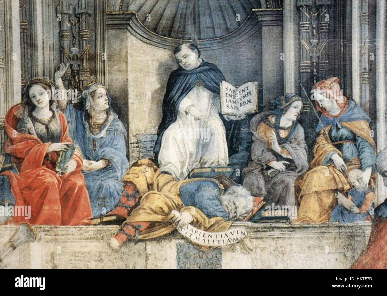 Filippino Lippi's painting 'Triumph of St Thomas Aquinas over the ...