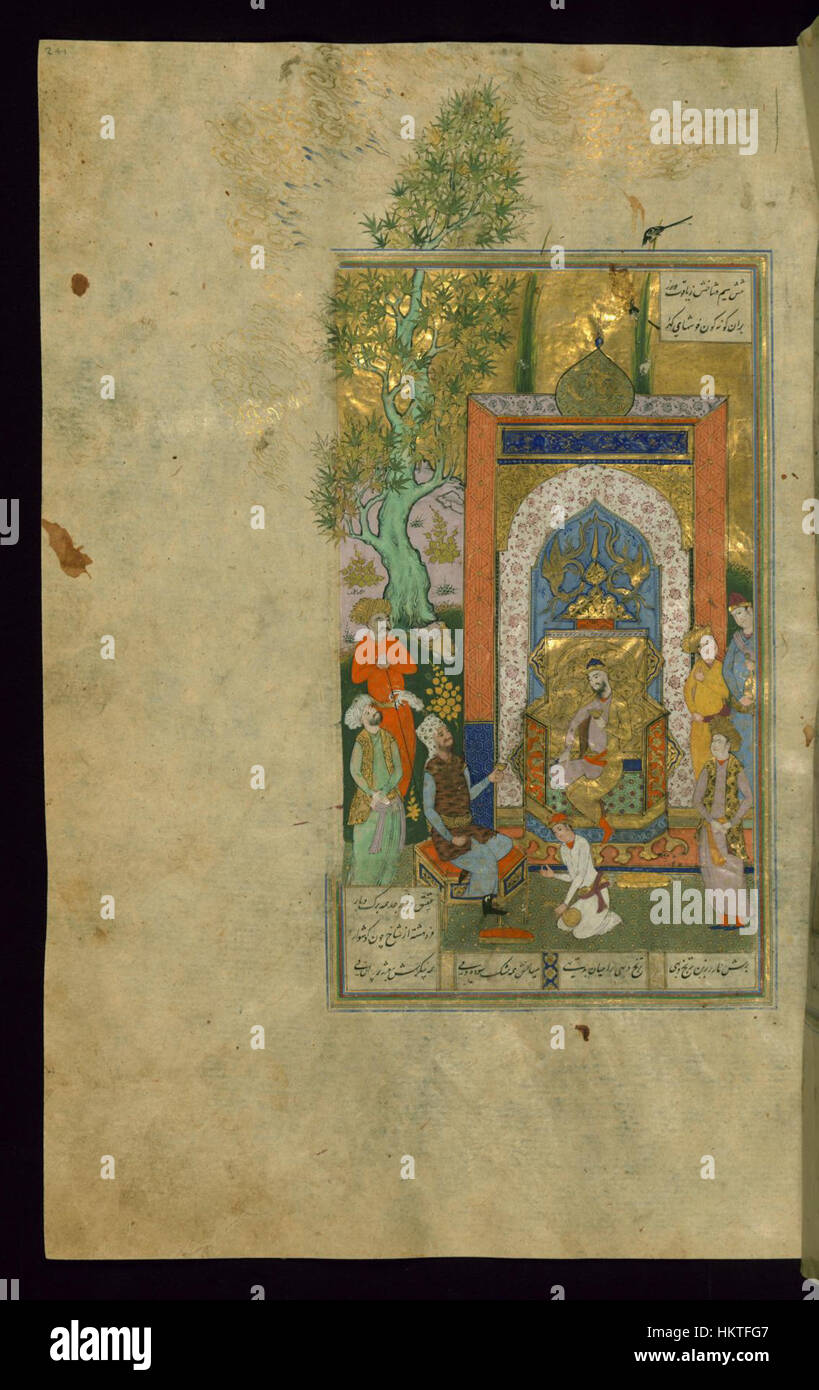 This Persian painting by Firdawsi illustrates a scene from the ...