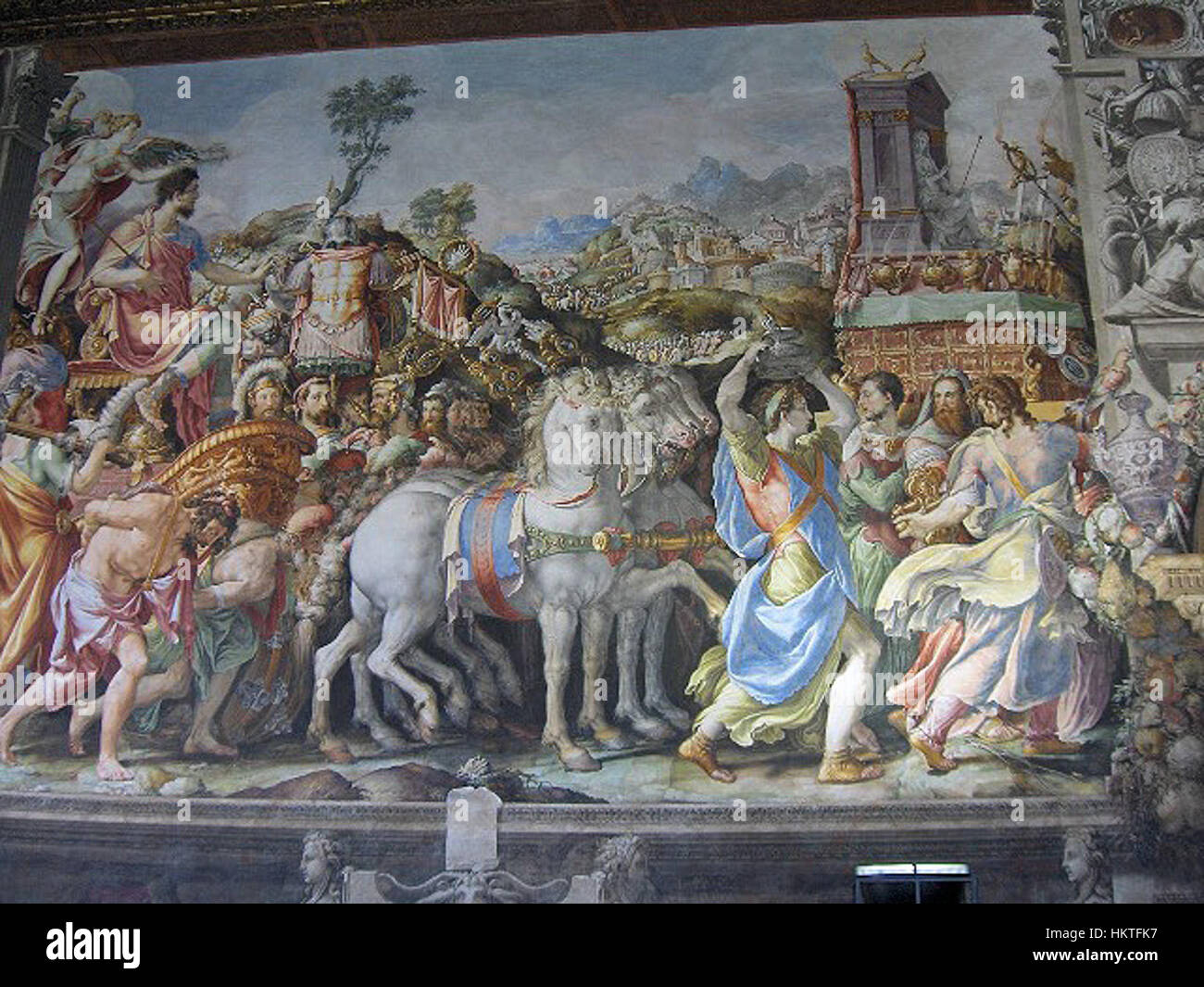 This painting represents *Palazzo Vecchio* in Florence, an iconic ...