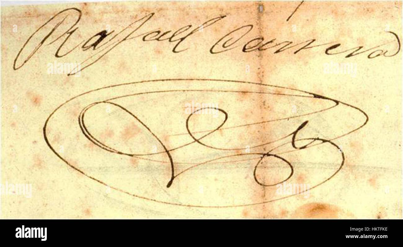 Firma de Rafael Carrera. Museo Nacional de Historia Stock Photo - Alamy