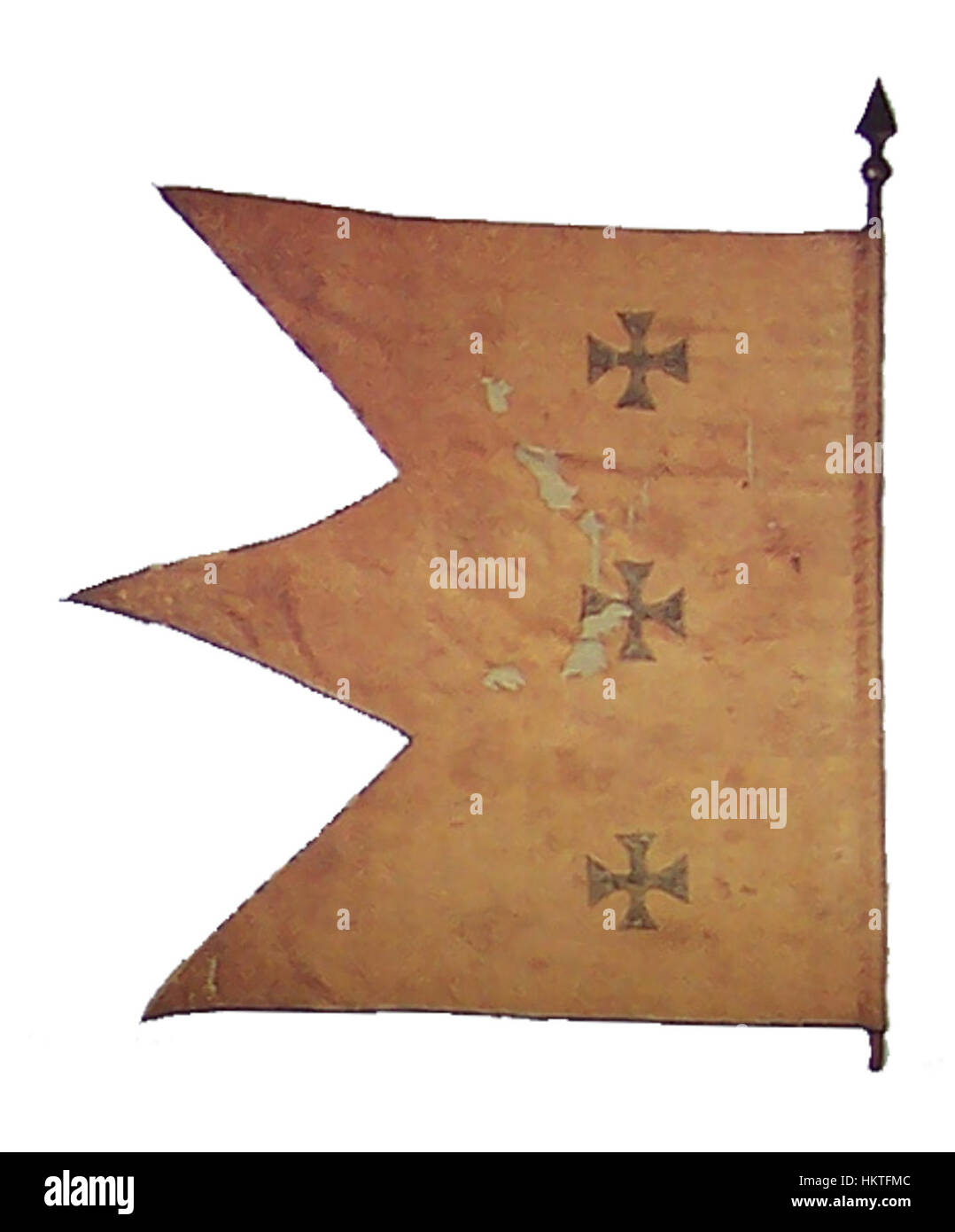 This historical image depicts the flag of the First Serbian Uprising ...