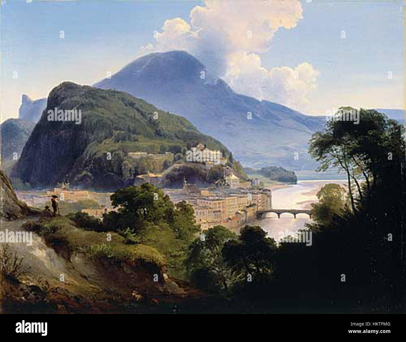 Johann Fischbachâ€™s 'Salzburger Ansicht mit dem Kapuzinerberg ...