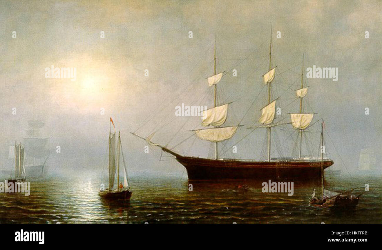 Fitz Hugh Lane's 'Ship Starlight' depicts a maritime scene, capturing ...