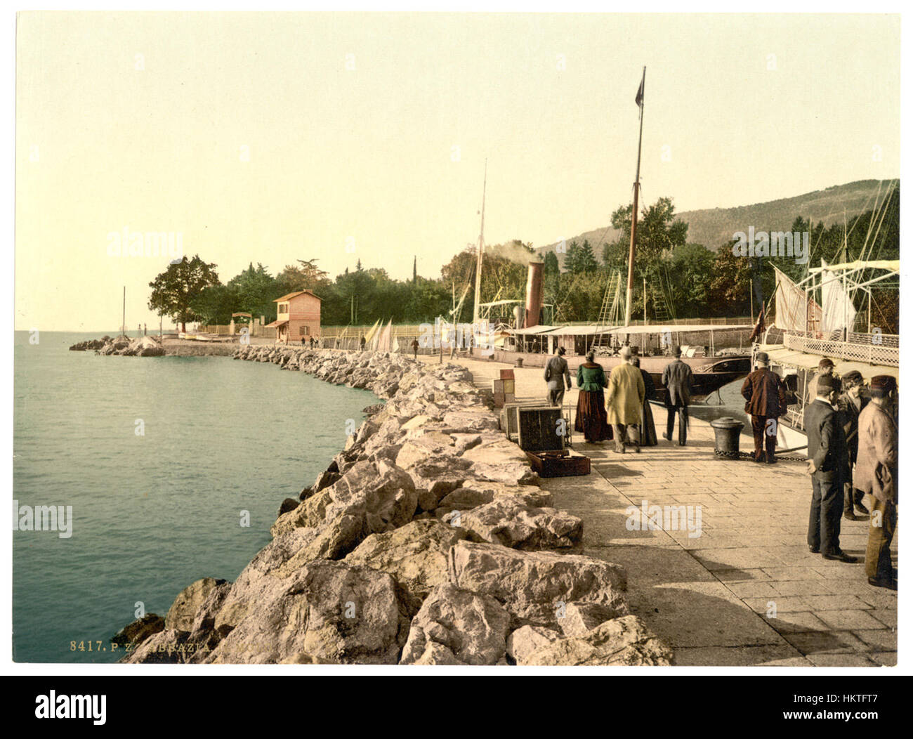 An illustration of the Mole (Molo) in Fiume, part of Austro-Hungary ...