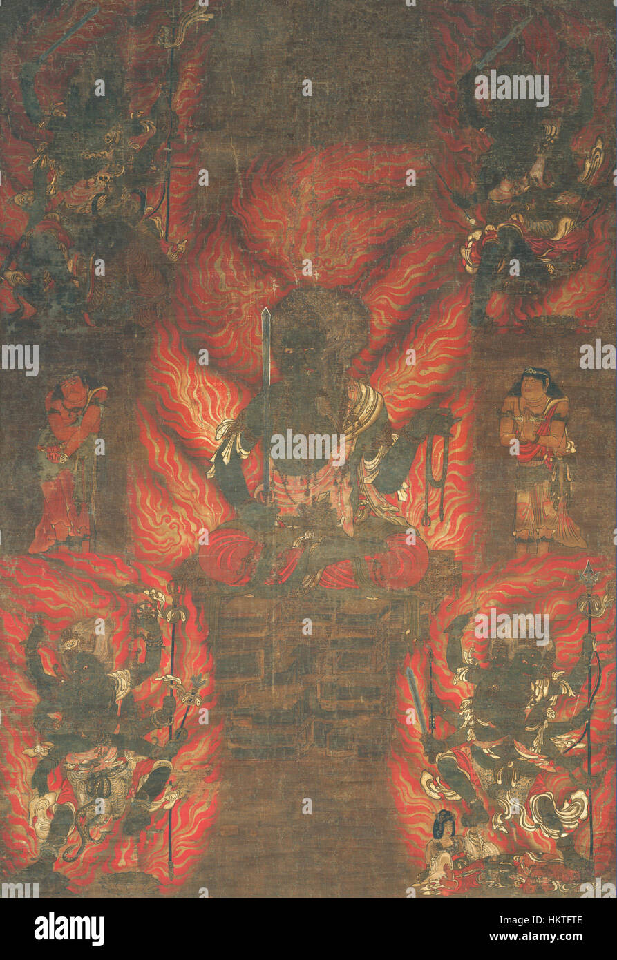 An exhibition of five prominent Vidyarajas, or Great Myoo, at the Nara ...