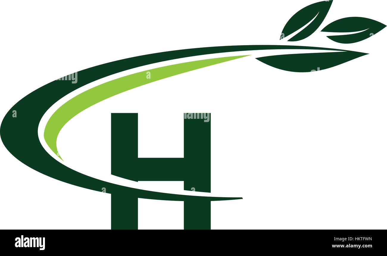 Swoosh Leaf Letter H Stock Vector Image & Art - Alamy