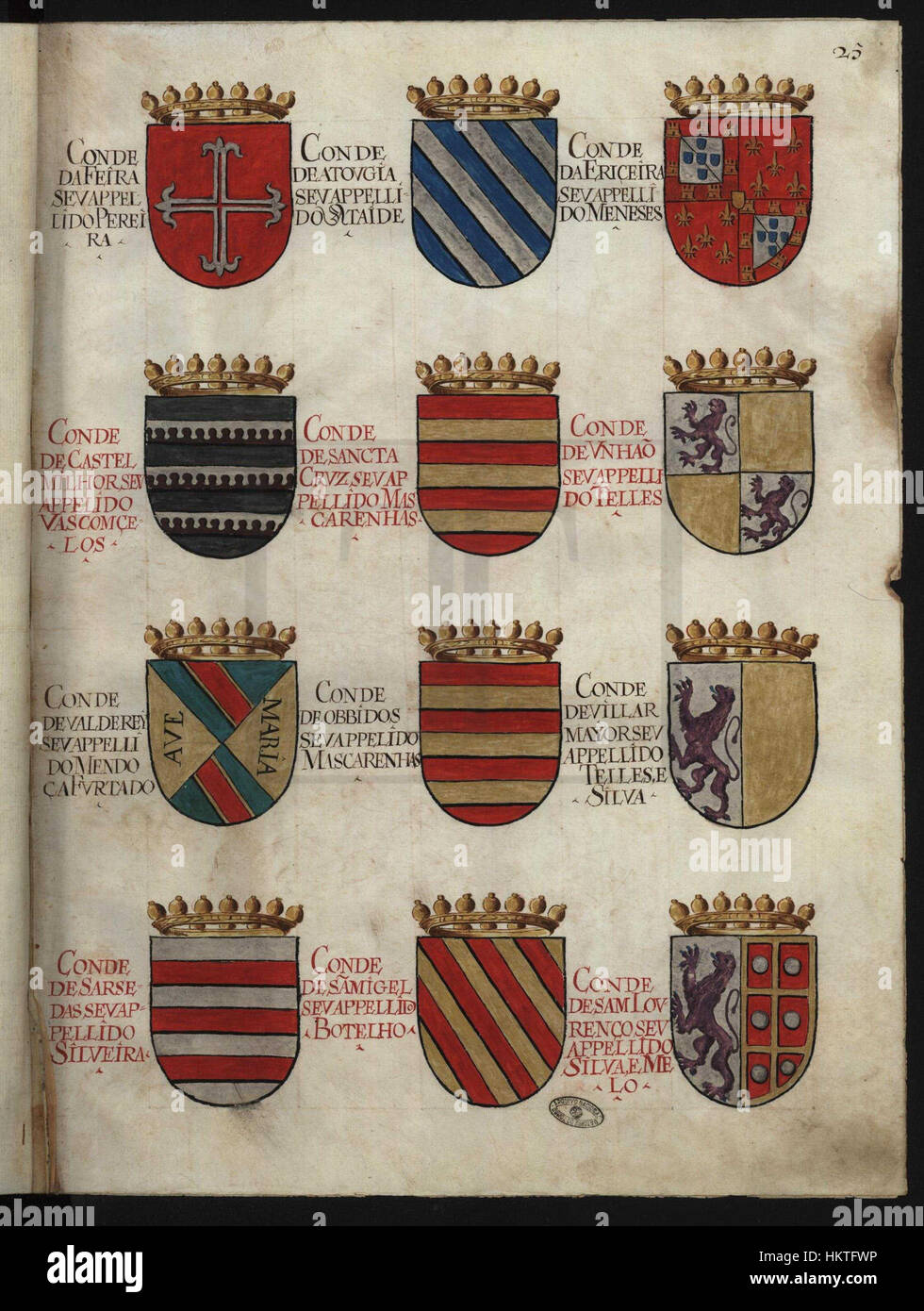 This heraldic artwork showcases the coat of arms of the Counts of ...