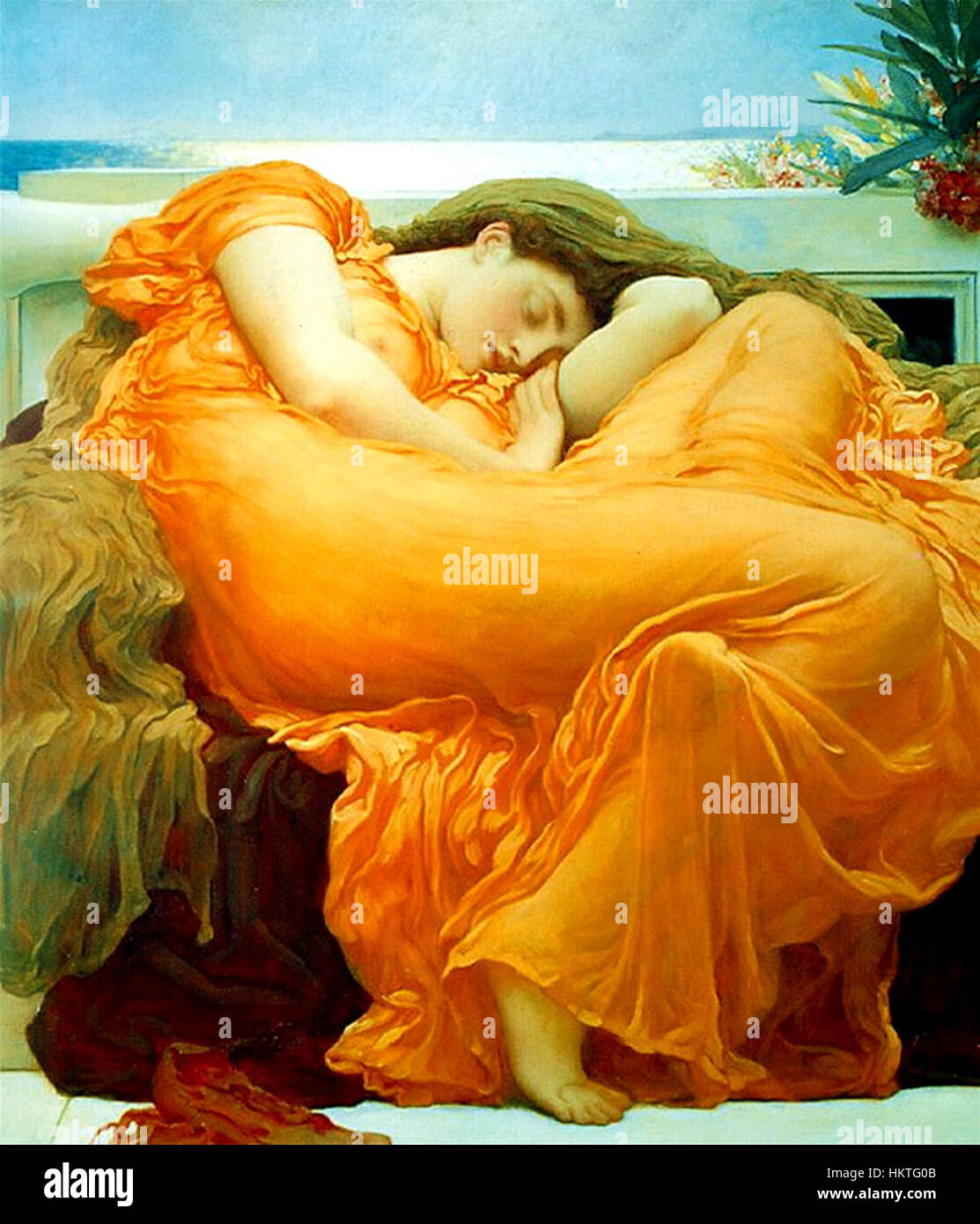 'Flaming June' by Frederic Leighton is a renowned 19th-century painting ...