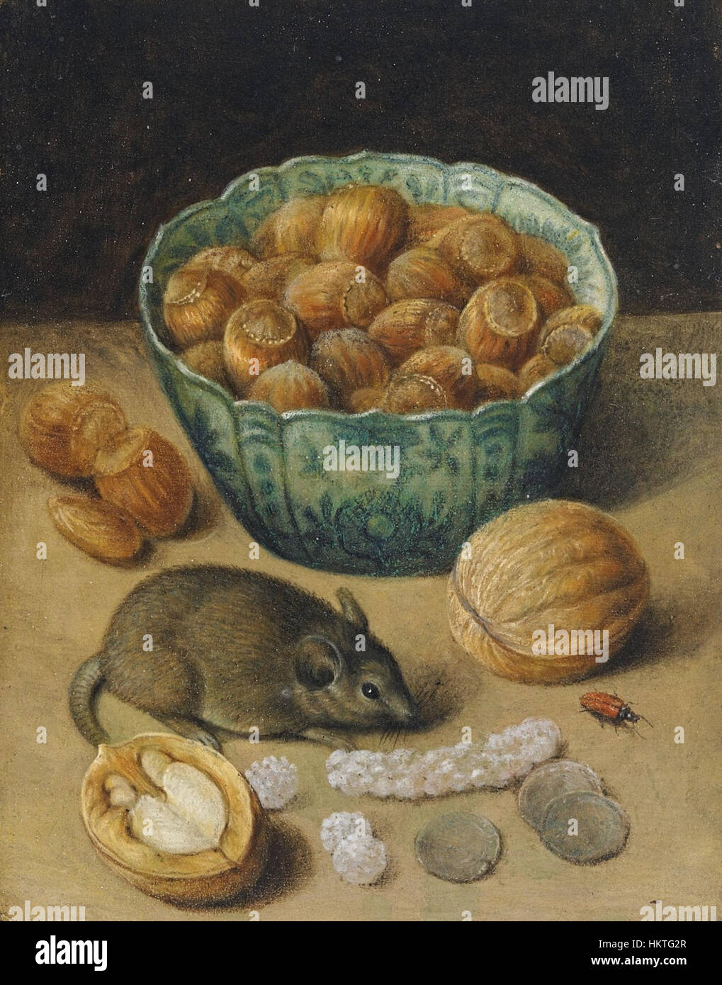 'Stillleben mit Maus' (Still Life with Mouse) by Flegel is a detailed ...