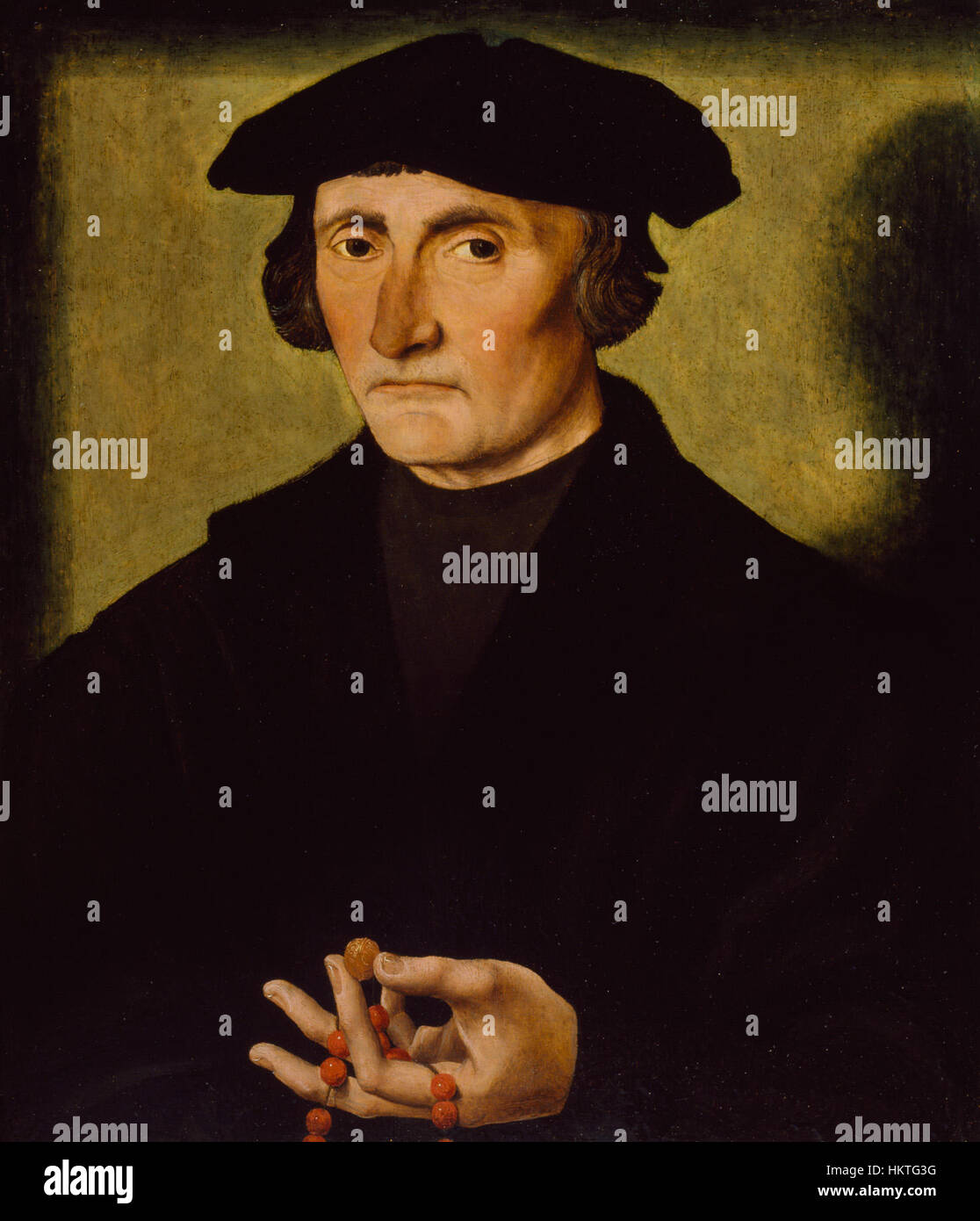 This Flemish portrait from the 16th century depicts a man holding a ...