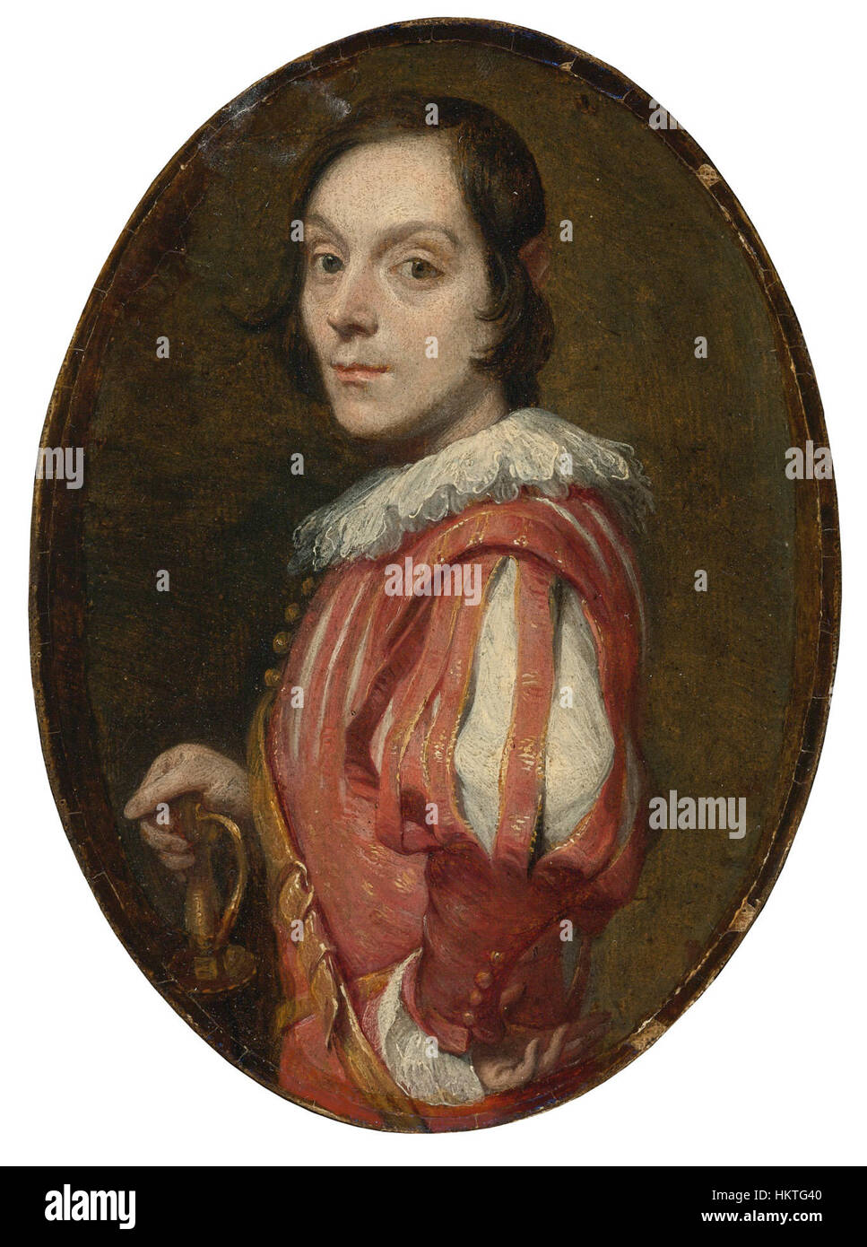 Flemish School 17th Century Portrait of a Man wearing a red slashed ... Flemish School 17th Century Portrait of a Man wearing a red slashed ...