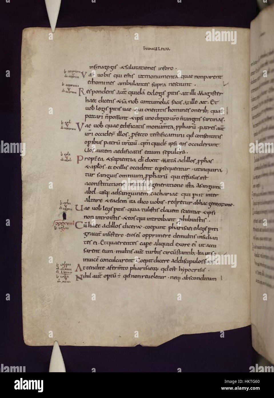 A page from the Latin Gospels manuscript, housed in the Bodleian ...