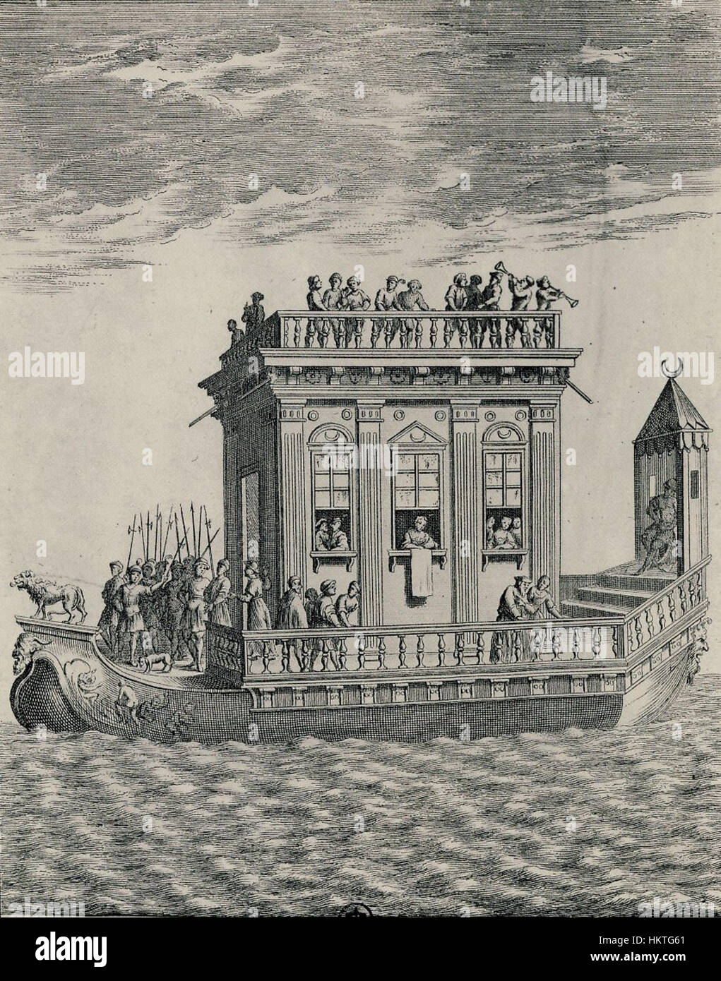 This artwork depicts the floating castle constructed for the entry of ...