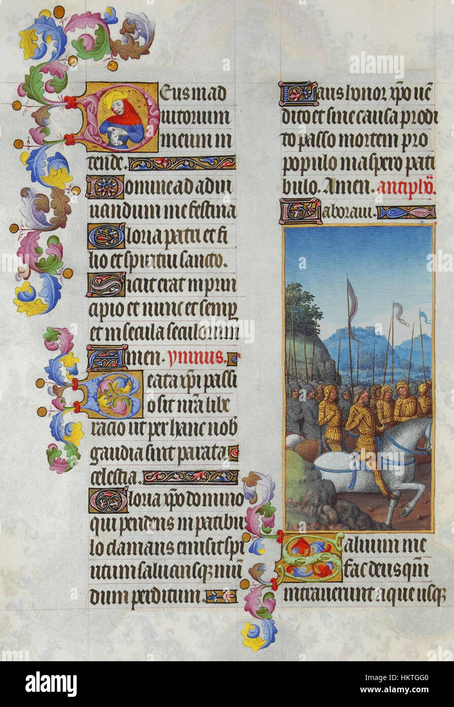 This illuminated manuscript page, Folio 153v, from a medieval Psalter ...