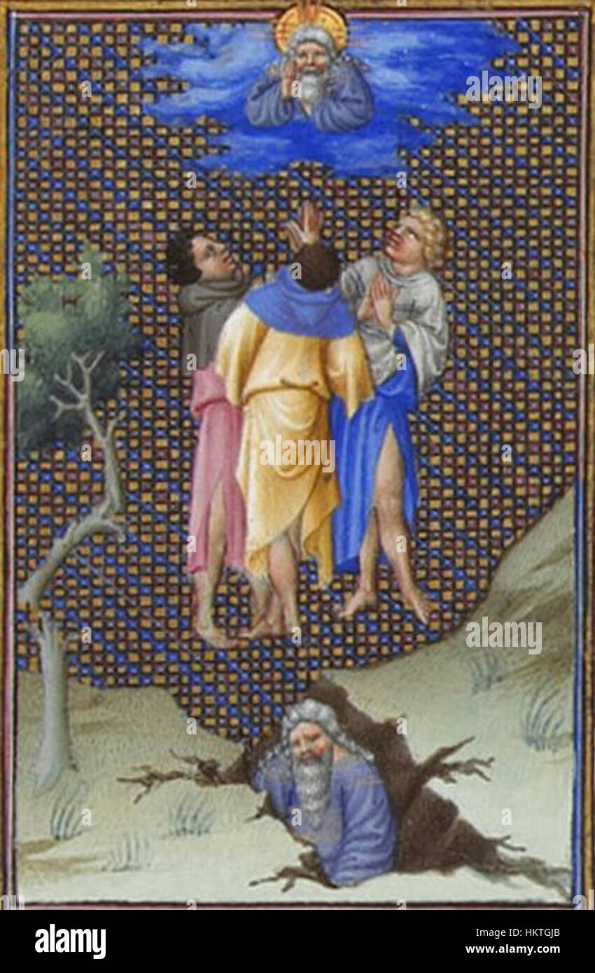 Folio 32r, a page from a medieval manuscript, depicts 'The Sons of Core ...