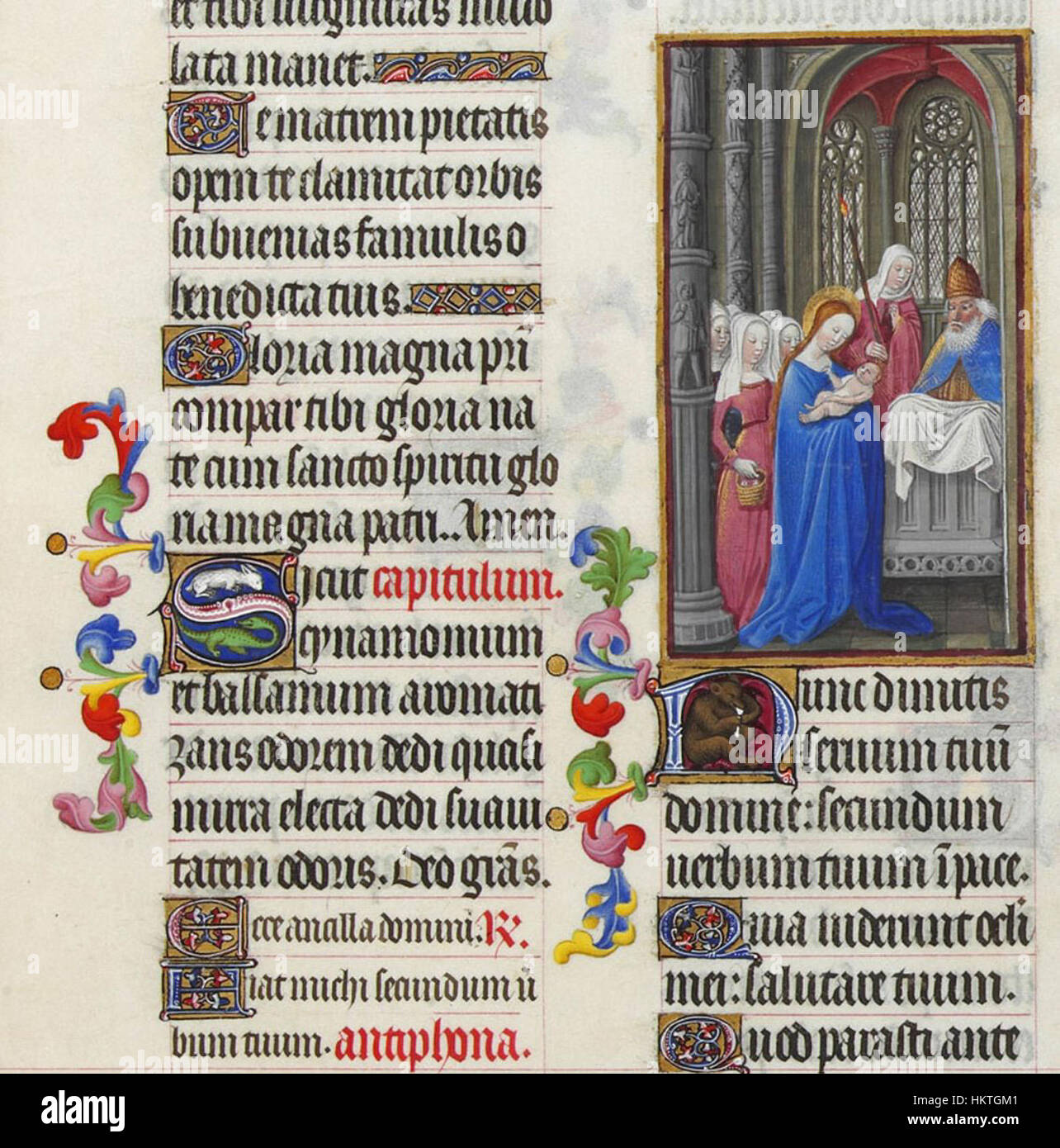 *Folio 63r* from an illuminated manuscript depicts *The Presentation in ...