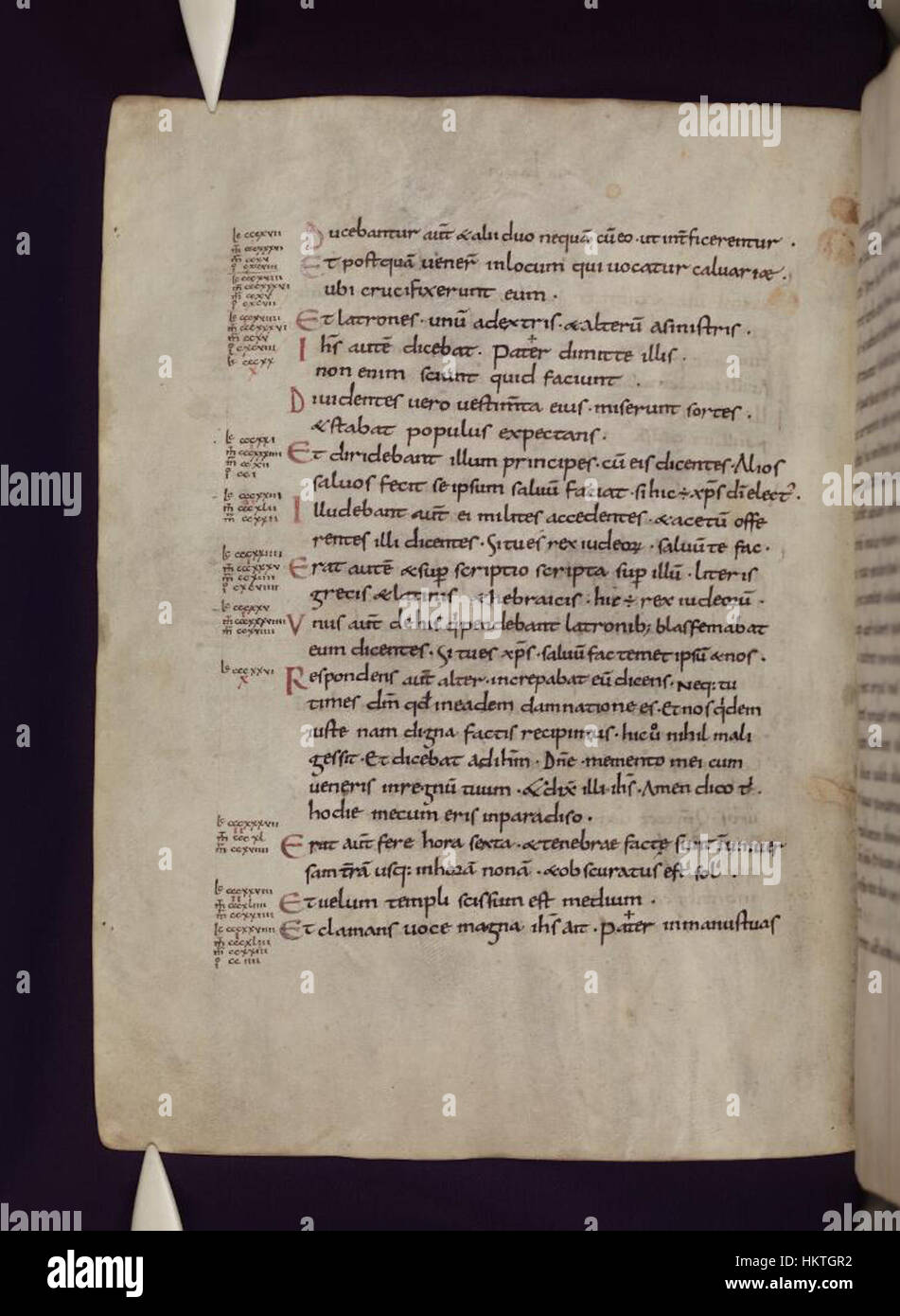 A page from the *Latin Gospels*, dating from the medieval period. This ...