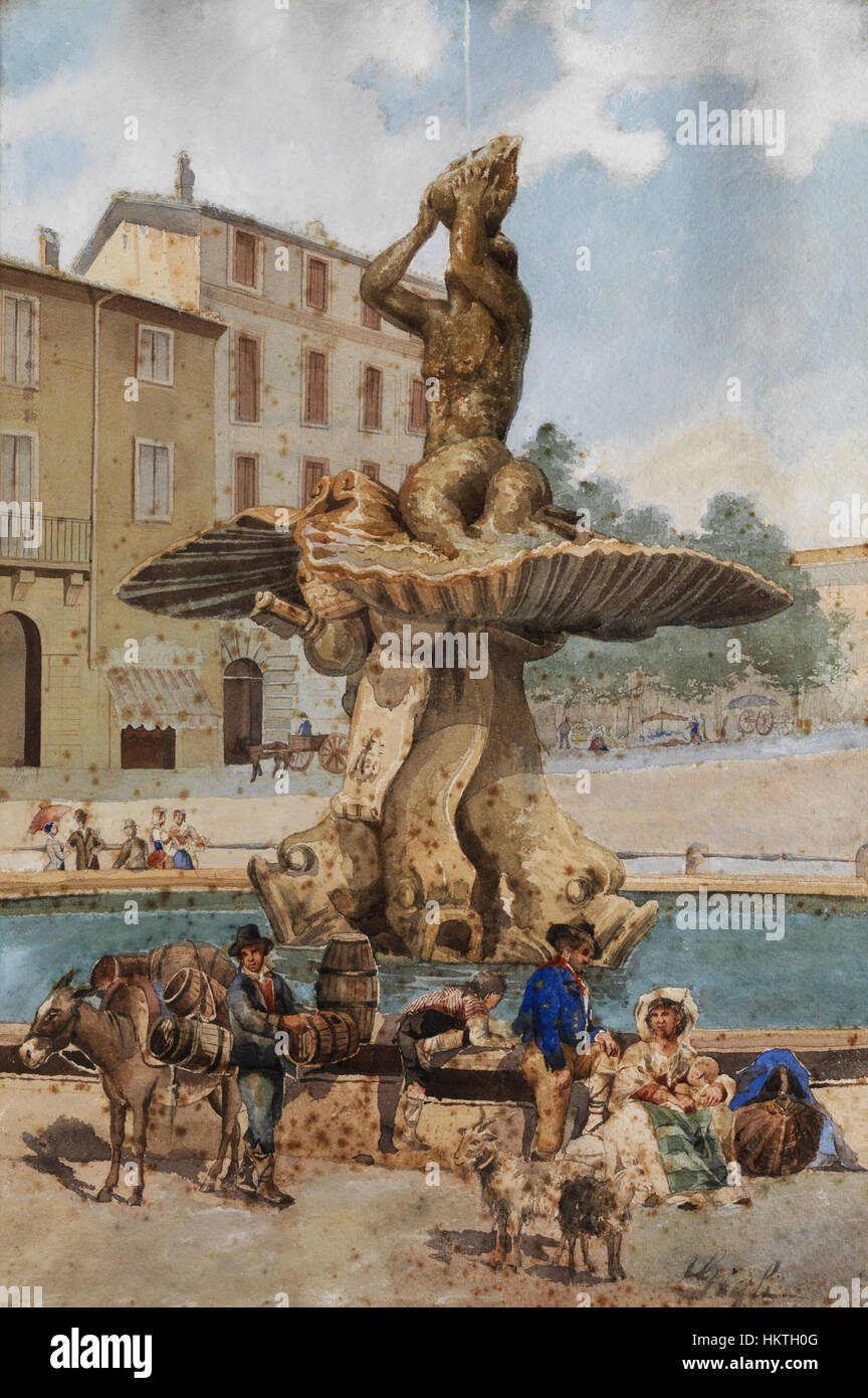 The Fontana del Tritone, located in Rome, is a famous Baroque fountain ...