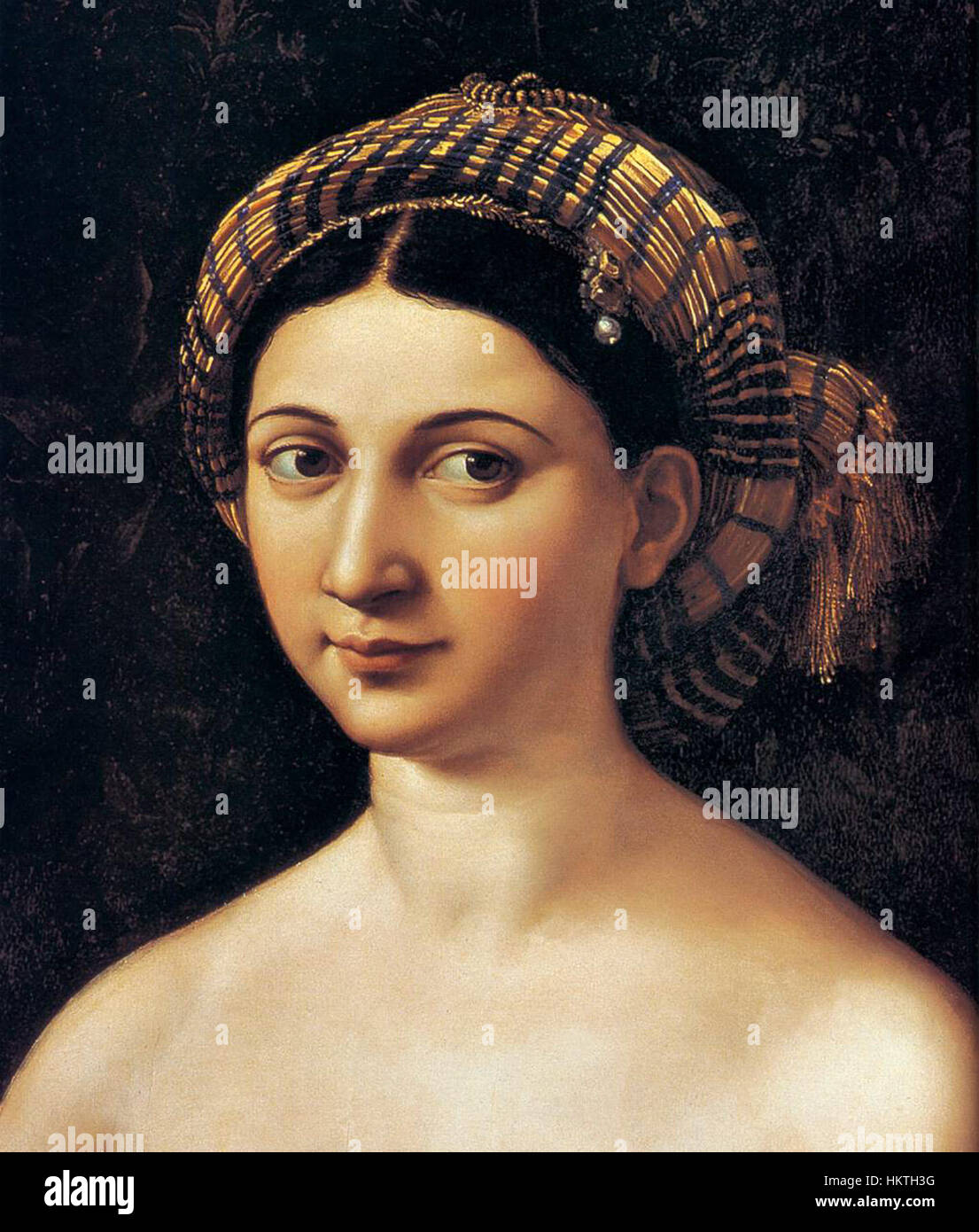 This painting, titled 'Fornarina 02,' portrays the Italian woman ...