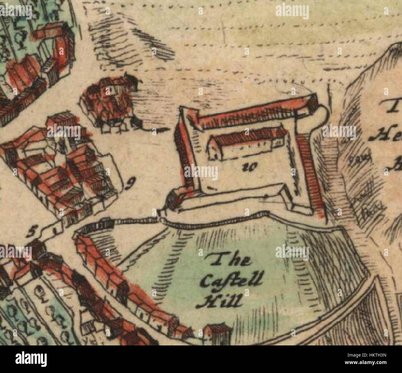A historical painting of Fort Aberdeen, dated 1661, depicting the ...