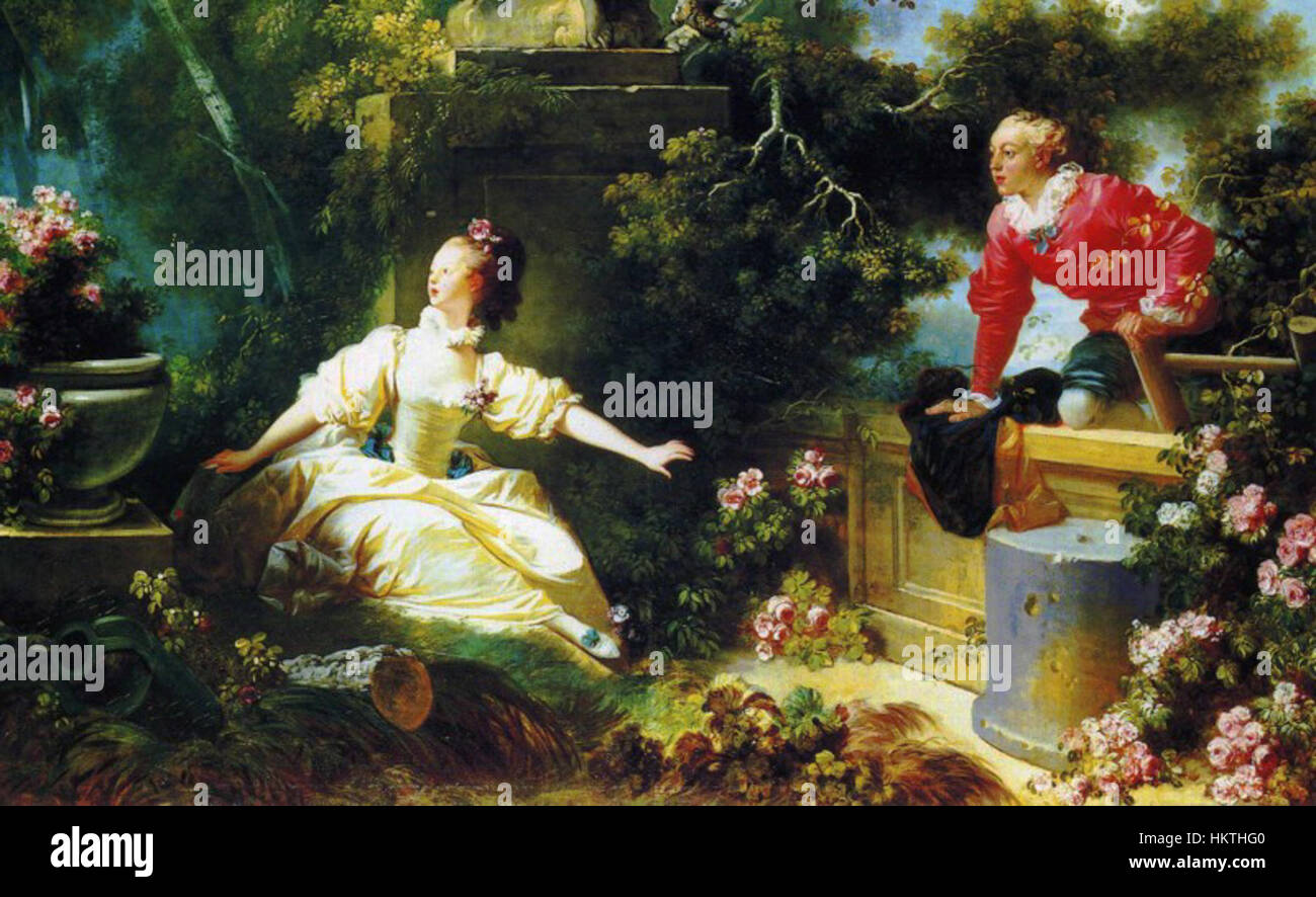 Fragonard’s painting 'Meeting' reflects the light and playful nature of ...