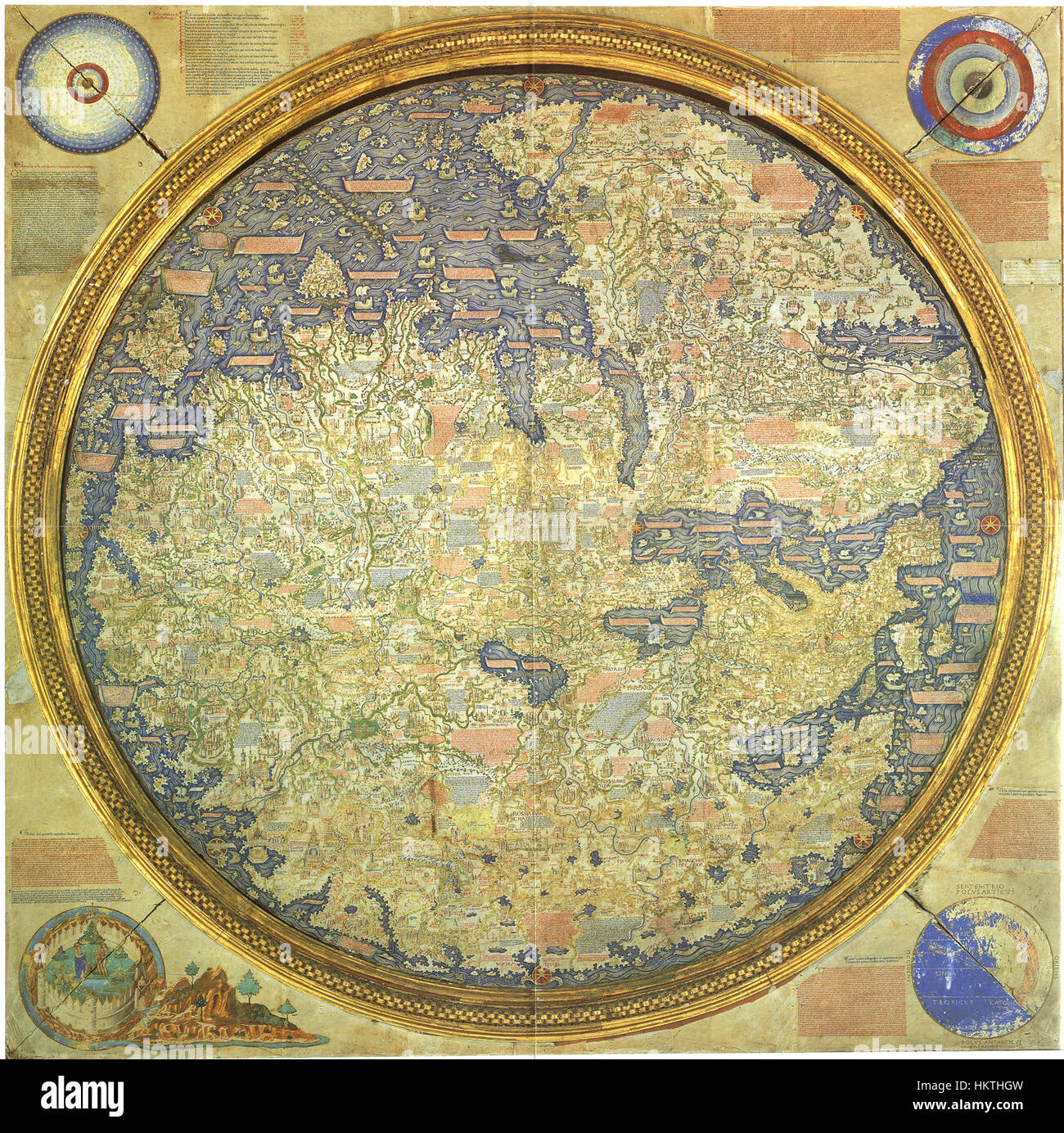 A detailed map by Fra Mauro, showcasing his intricate cartographic ...