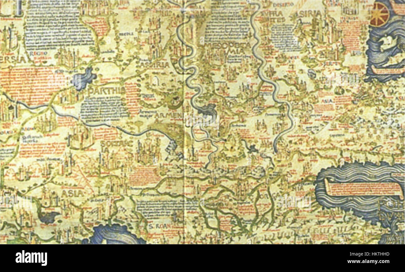 The Fra Mauro map of the Middle East, a historical work of cartography ...