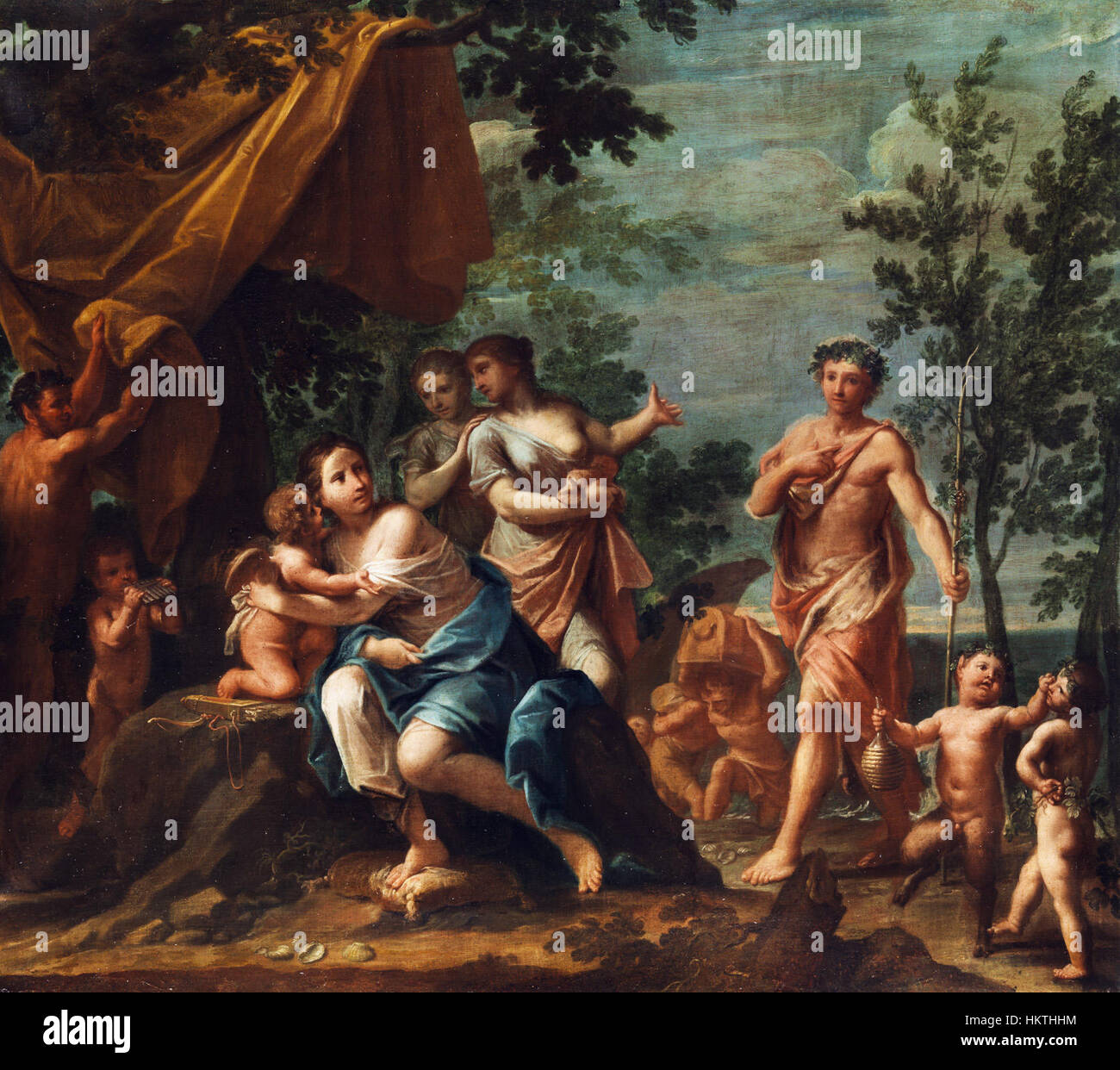 This artwork attributed to Franceschini, titled 'Apollo and the Graces ...