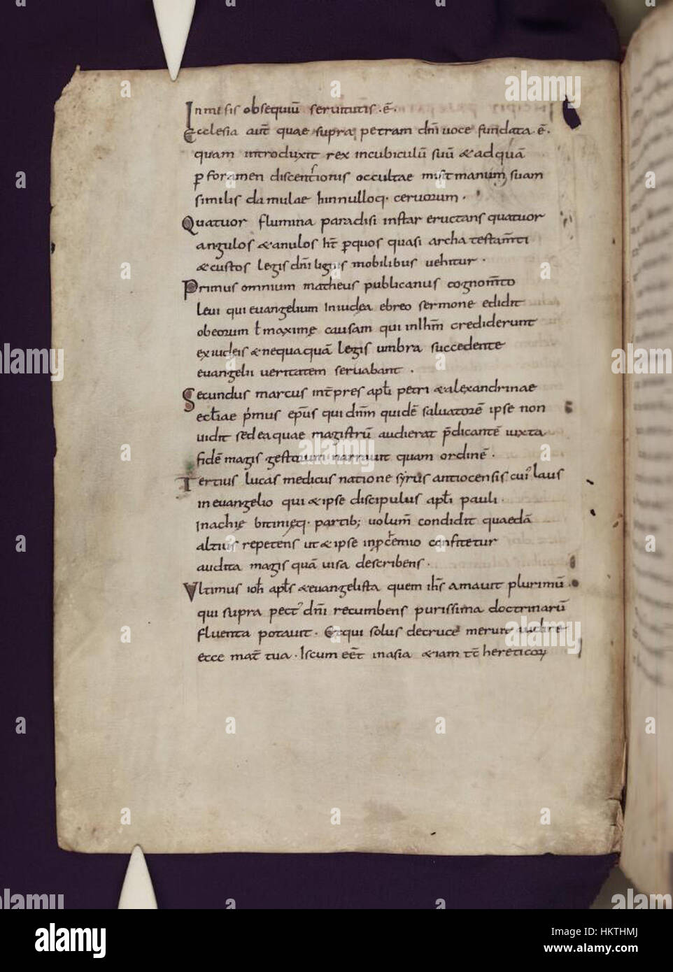 A page from the Latin Gospels, held in the Bodleian Libraries, dating ...