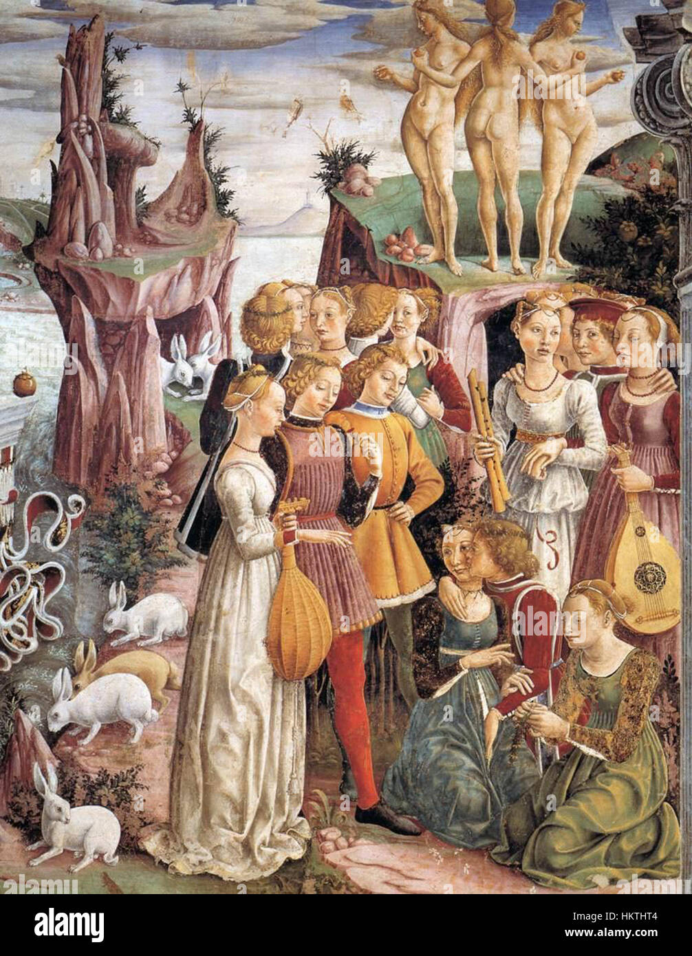 Francesco del Cossa - Allegory of April - Triumph of Venus (detail ...