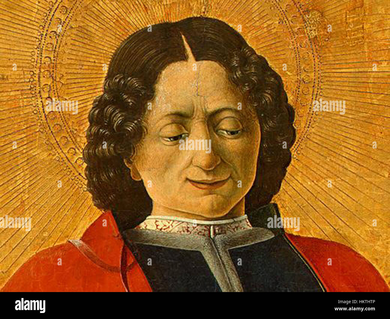 This detail from Francesco del Cossa's 'Griffoni Polyptych' portrays ...