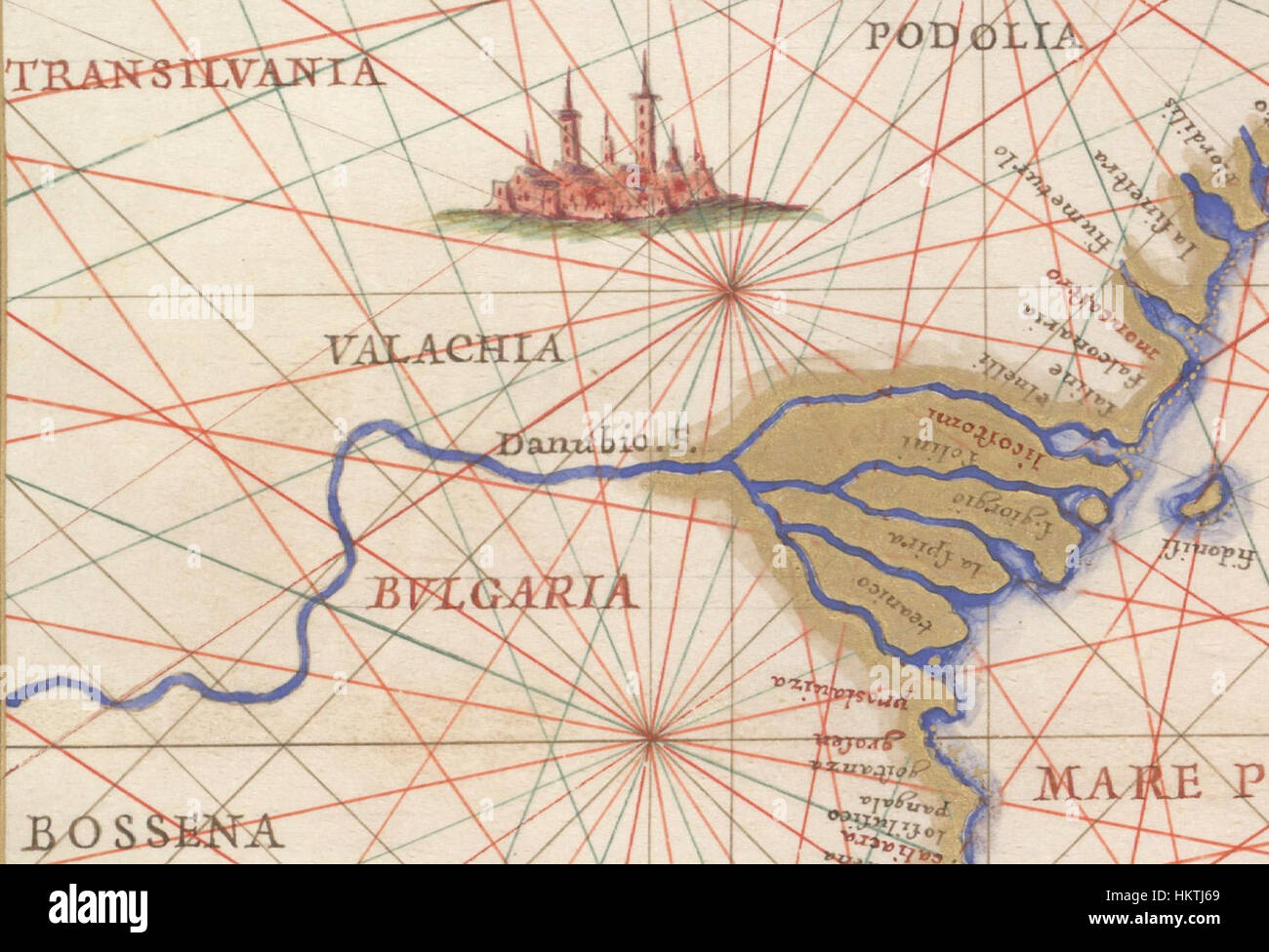 Francesco Ghisolfi's map of the Black Sea, featured in the Portolan ...