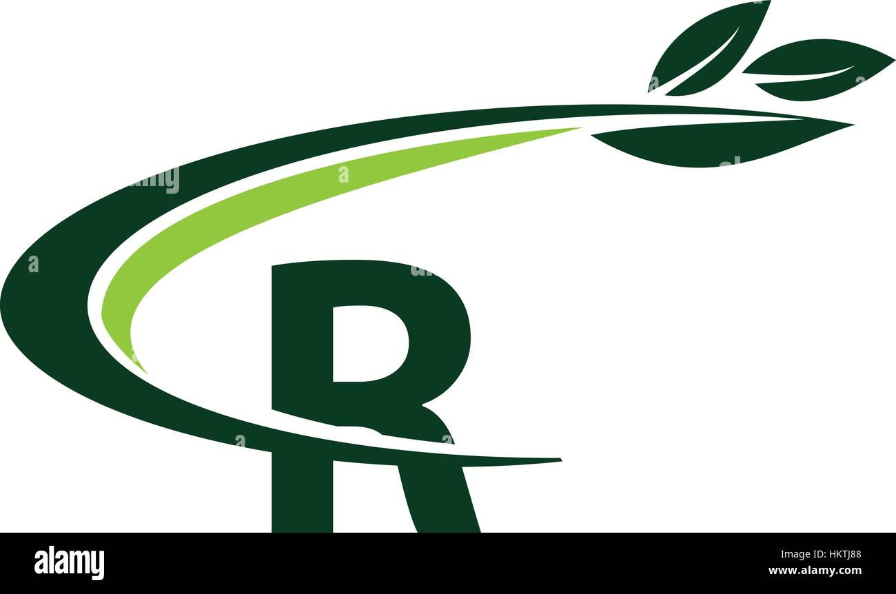Swoosh Leaf Letter R Stock Vector Image & Art - Alamy