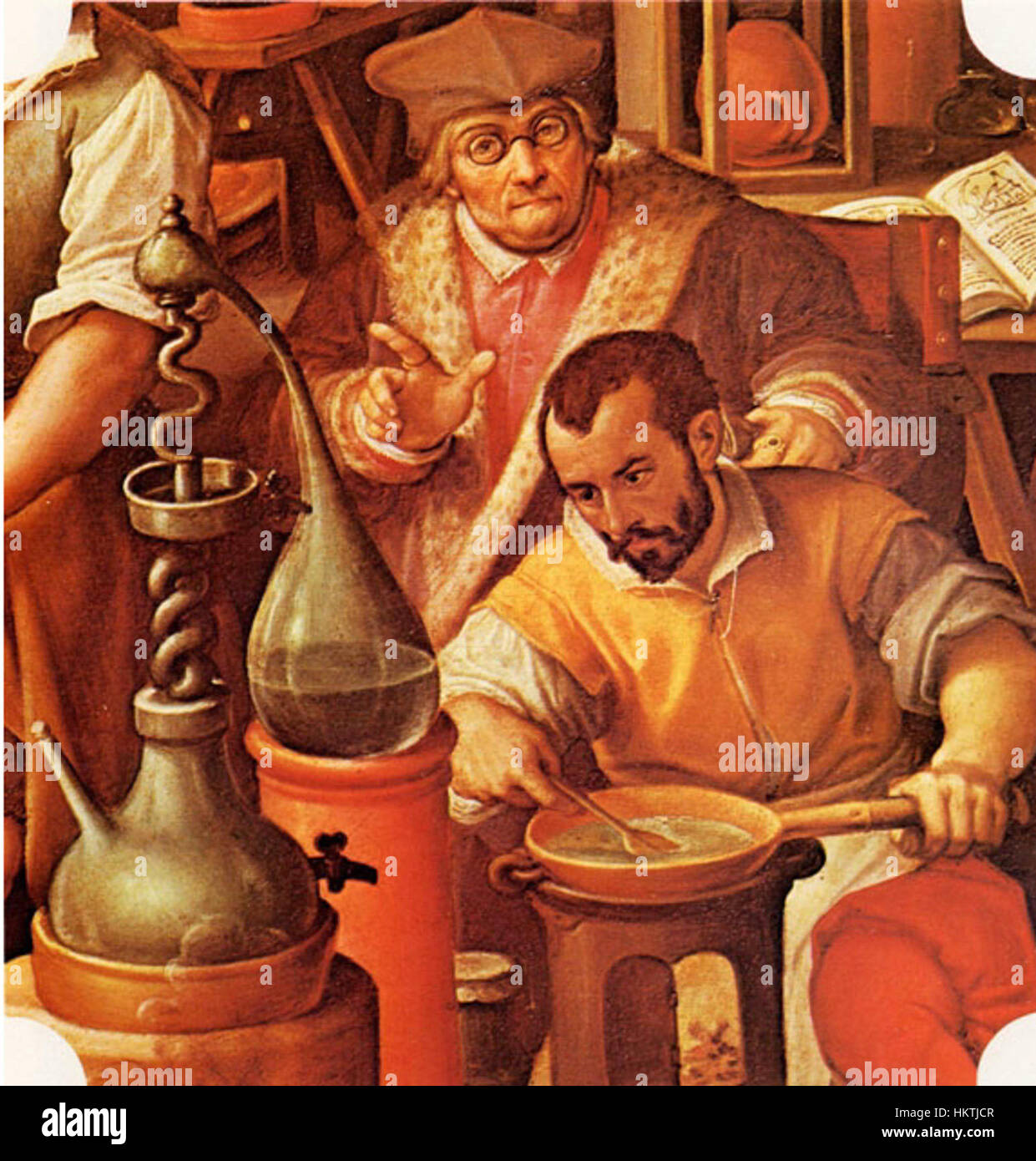Francesco I is depicted in his alchemical laboratory in this artwork ...