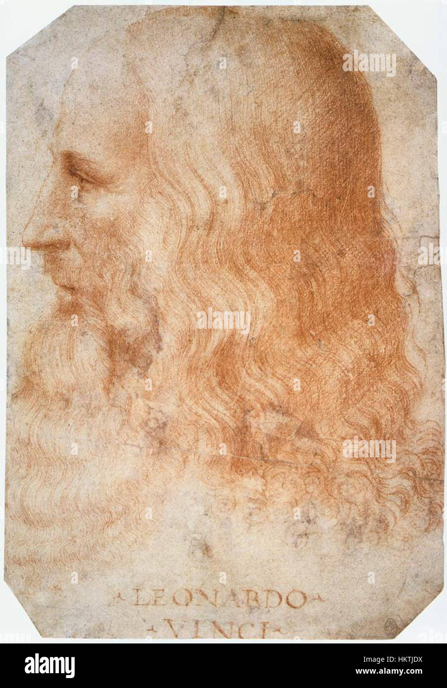 A portrait painting by Francesco Melzi depicting Leonardo da Vinci. The ...