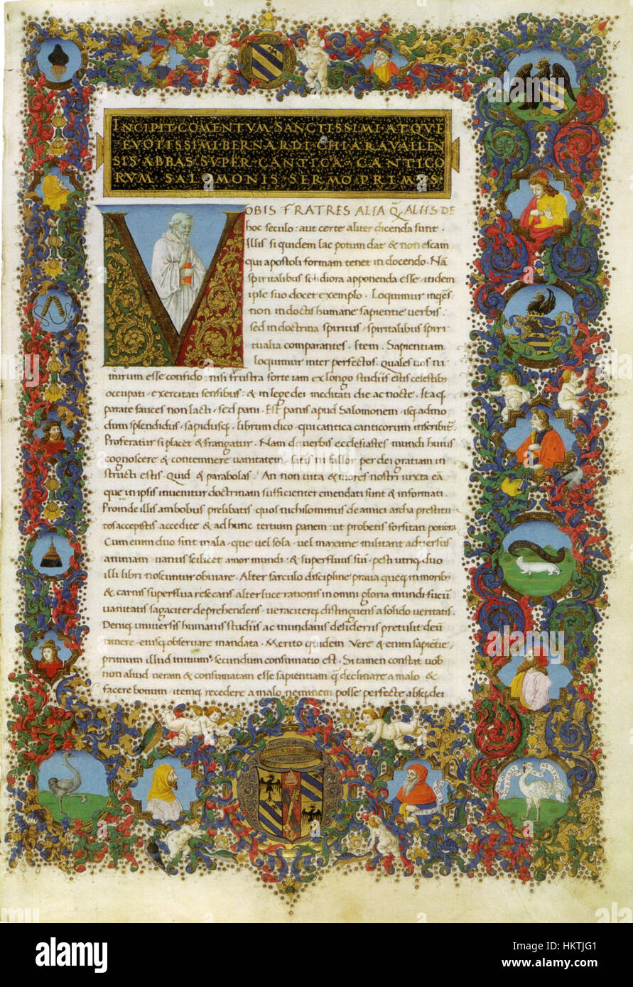 A manuscript illumination by Francesco Rosselli, depicting scenes from ...