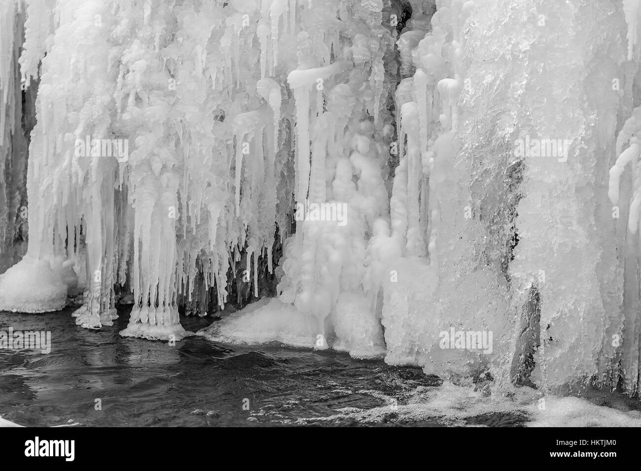 Frozen waterfall with ice in winter Stock Photo - Alamy