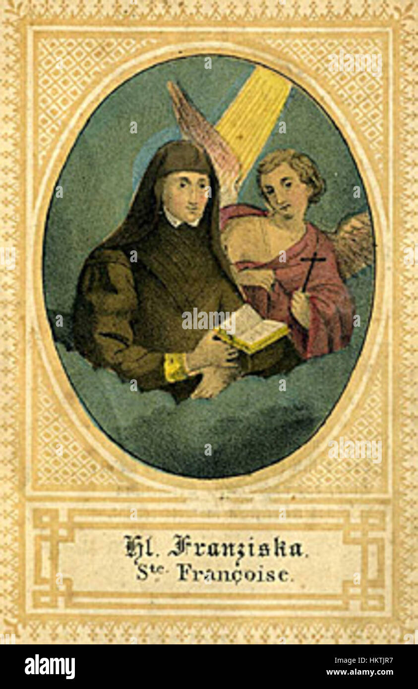 This painting depicts Saint Frances of Rome, capturing her piety and ...