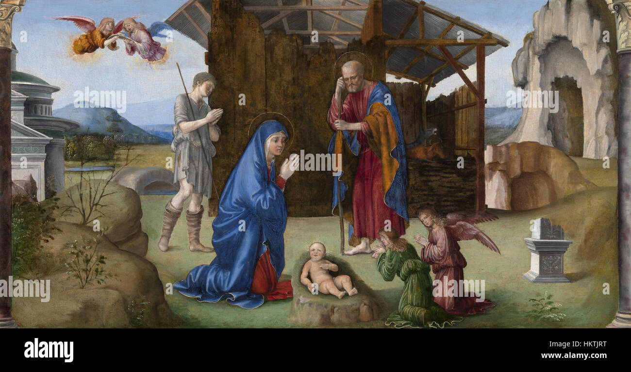 Franciaâ€™s 'The Nativity of Christ' portrays the birth of Jesus in a ...