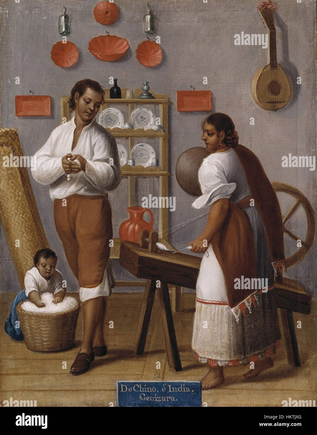 Francisco Clapera's painting, titled 'De Chino, e India, Genizara ...