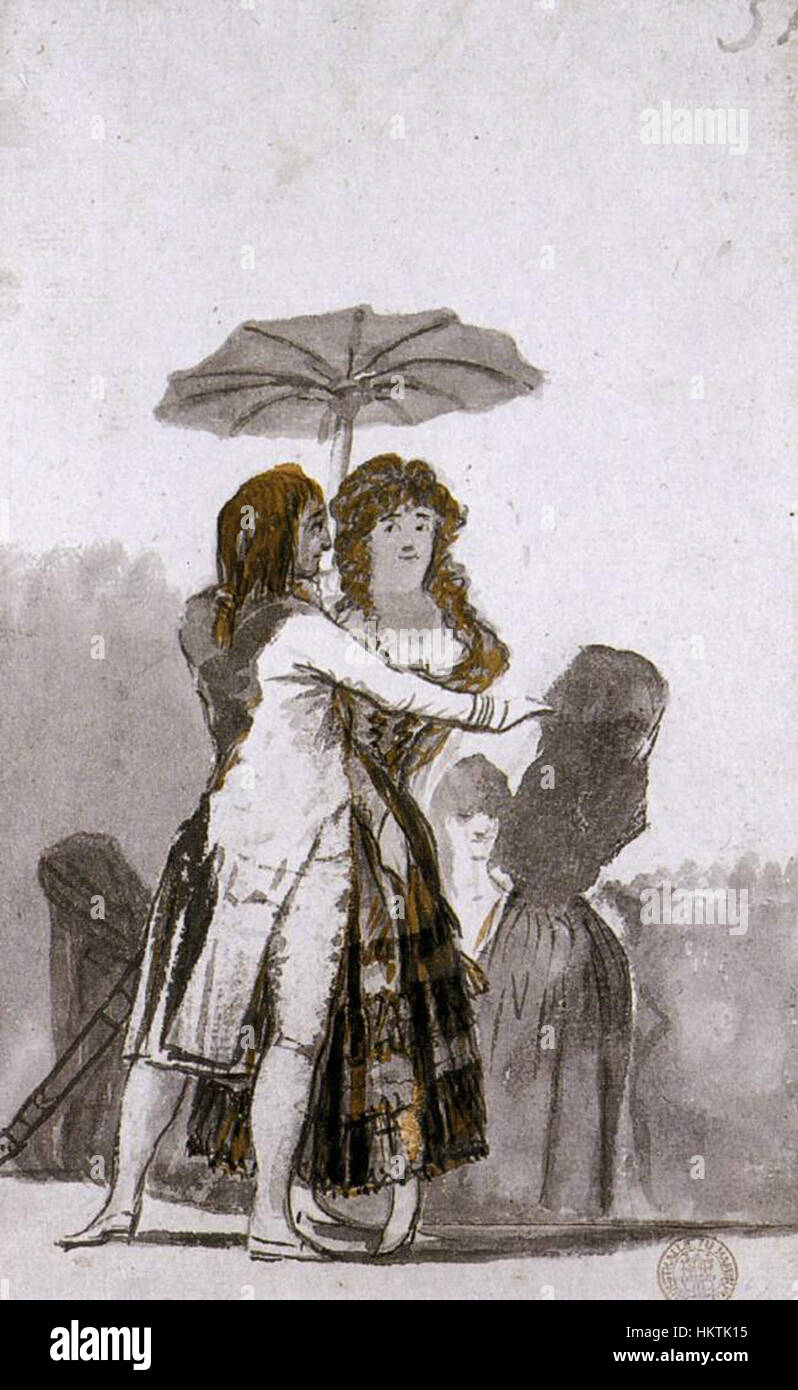 This painting by Francisco de Goya depicts a couple strolling on the ...