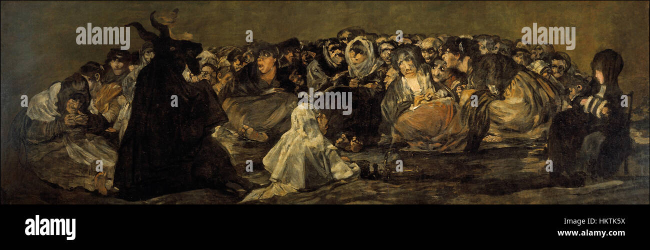 ‘Witches' Sabbath (The Great He-Goat)’ by Francisco de Goya is a dark ...