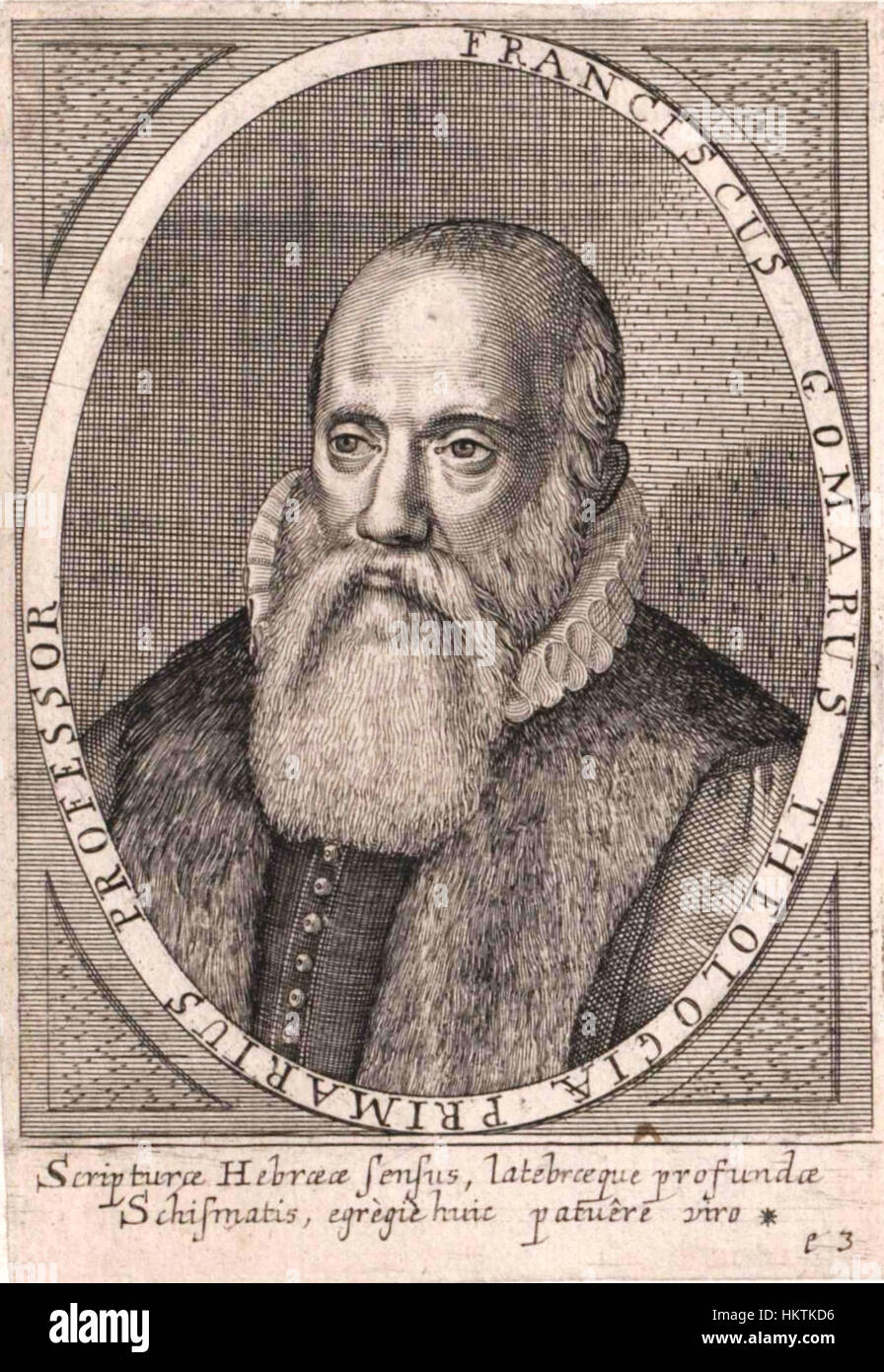 Franciscus Gomarus, a 17th-century Dutch theologian, is depicted in ...