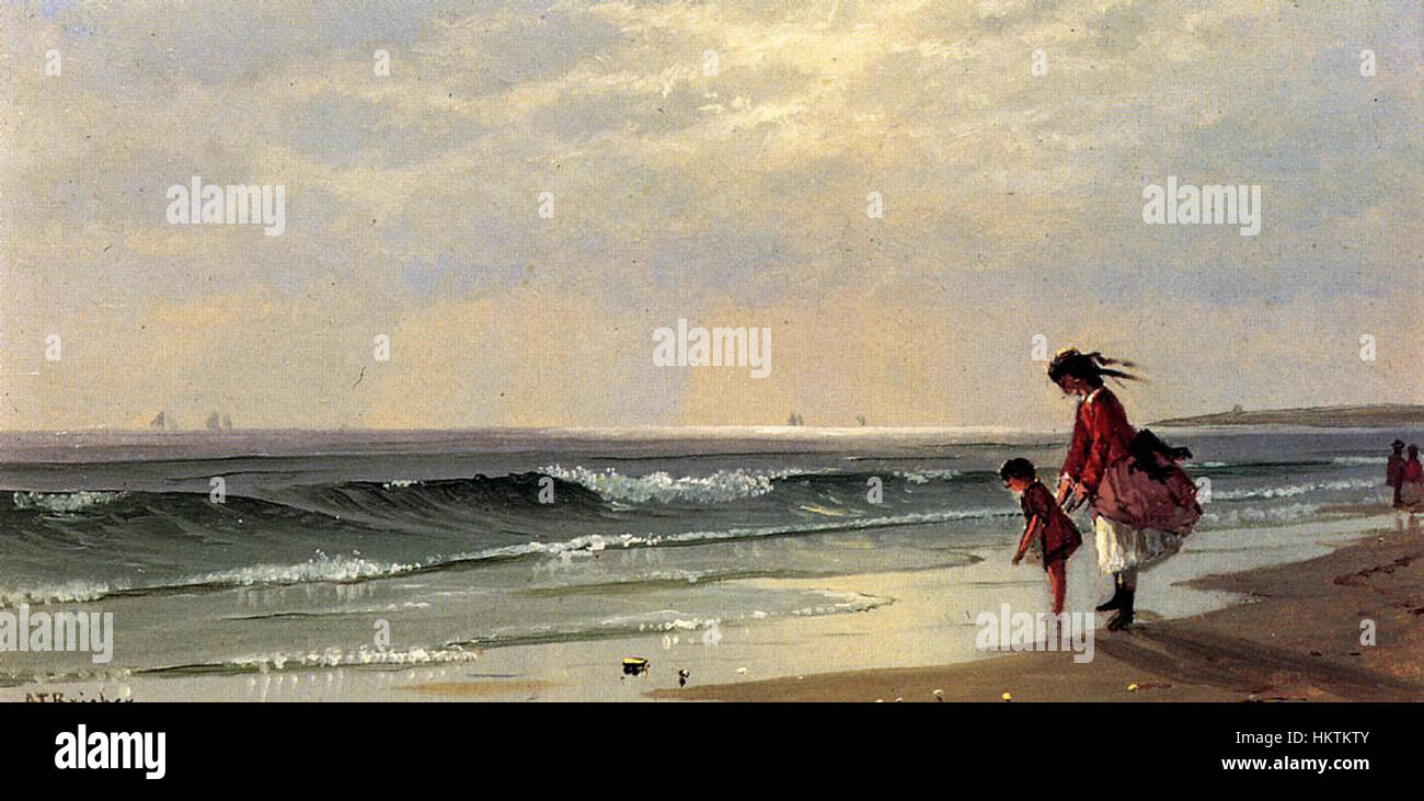 Alfred Bricherâ€™s painting 'At The Shore' from 1871 captures a serene ...
