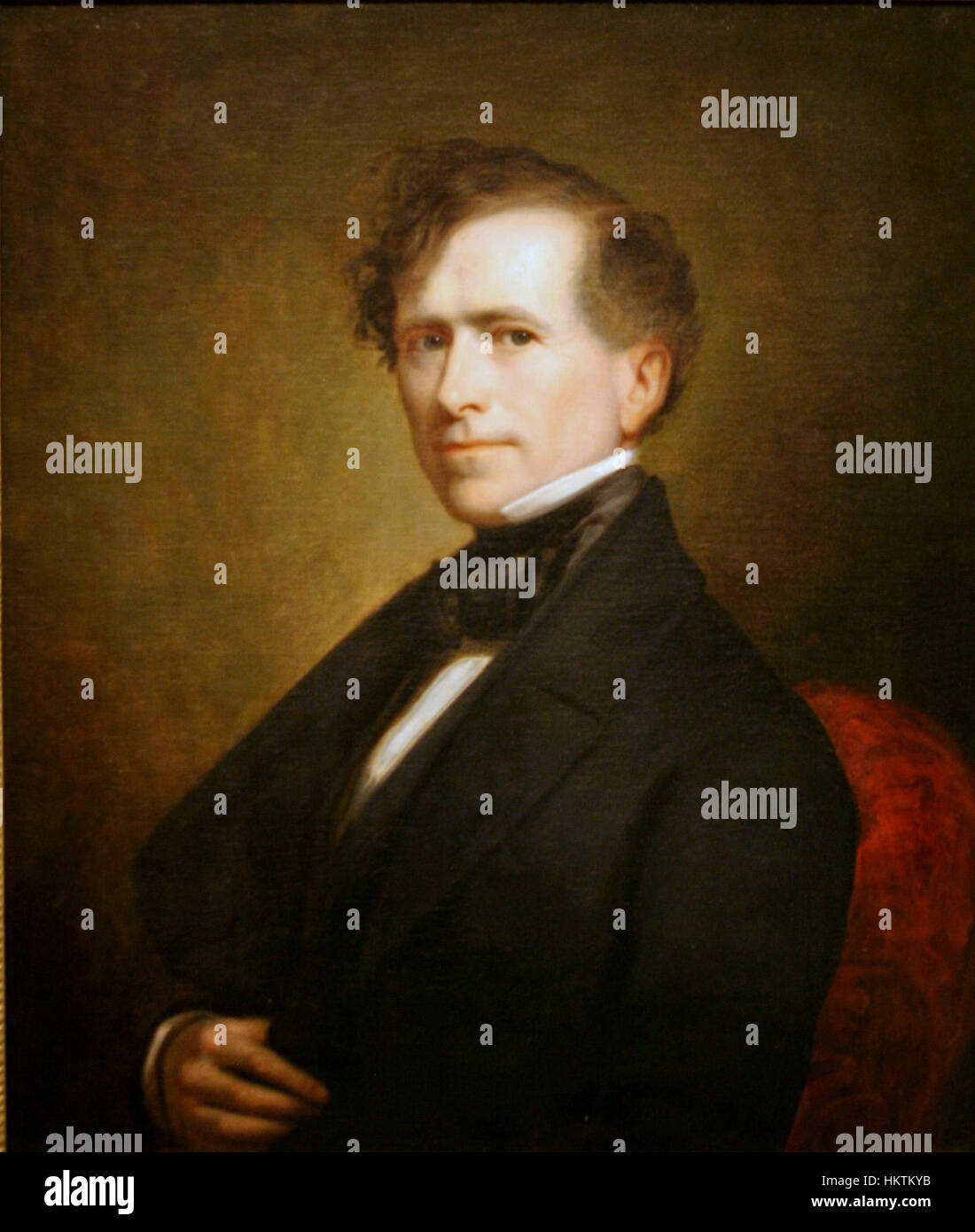 This oil painting depicts Franklin Pierce, the 14th President of the ...