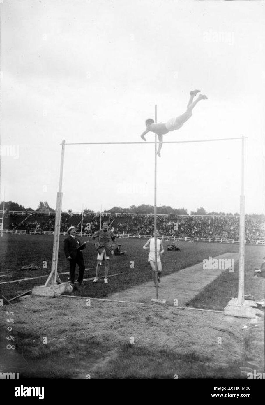 The 1919 painting 'Franquenelle Pole Vaulting' captures the dynamic ...