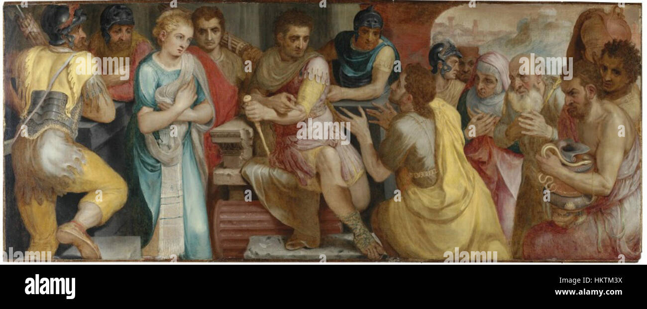 'The Continence of Scipio' by Frans Floris depicts the historical story ...