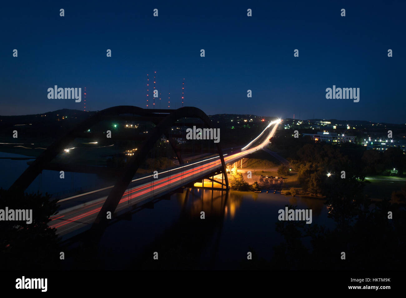 A timelapse view of an Austin Texas landmark, the 360 Pennybacker ...